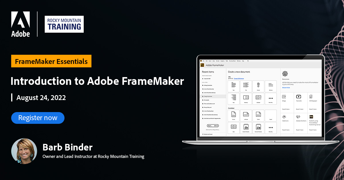 Home - FrameMaker Essentials — Introduction to Adobe FrameMaker